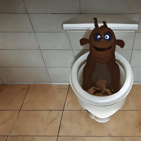Poo Monster Coming Out Of Toilet · Creative Fabrica