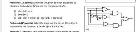 Solved Problem Points Minimize The Given Boolean Chegg