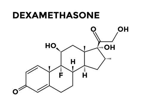 Ilustración De Dexametasona Corticosteroide Química Fórmula Estructural