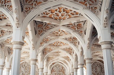 Premium Photo Ceiling With Patterns And Pillars Generative Ai