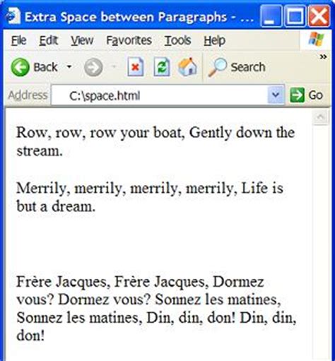 XHTML Tutorial Getting Extra Space Between Paragraphs