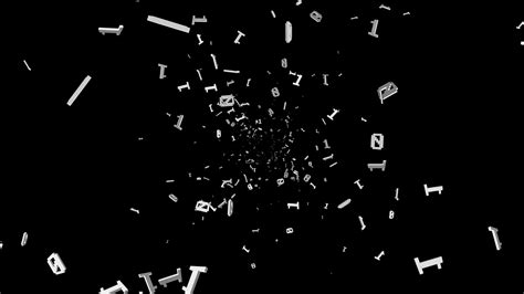Falling Binary Code Numbers Zero Tech Stock Motion Graphics Sbv