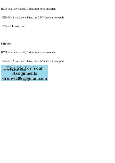 Bcl3 Is A Lewis Acid B Does Not Have An Octet H2n Nh2 Is A Lew Pdf