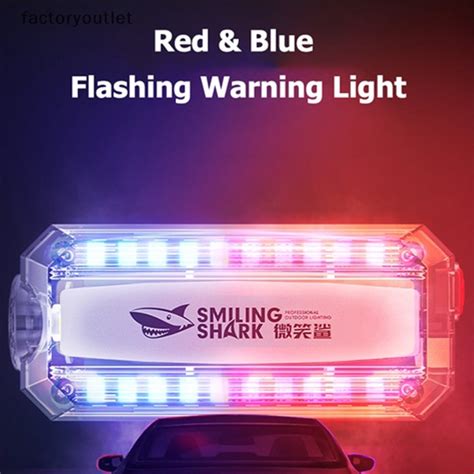 FCMY Outdoor Red Blue Strobe Light Police Light Warning Lights Usb Rechargeable Flashlight
