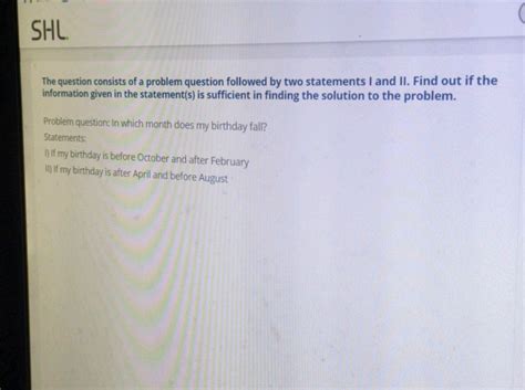 SHL The Question Consists Of A Problem StudyX