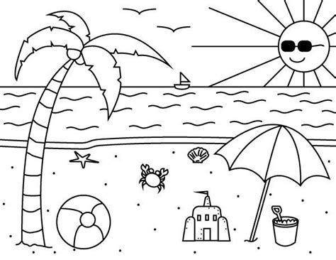 Free Printable Summer Beach Coloring Pages Dawsonecclark