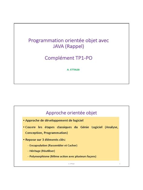 rappel po complément tp1 pdf java langage de programmation