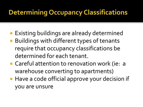 Occupancy Classifications