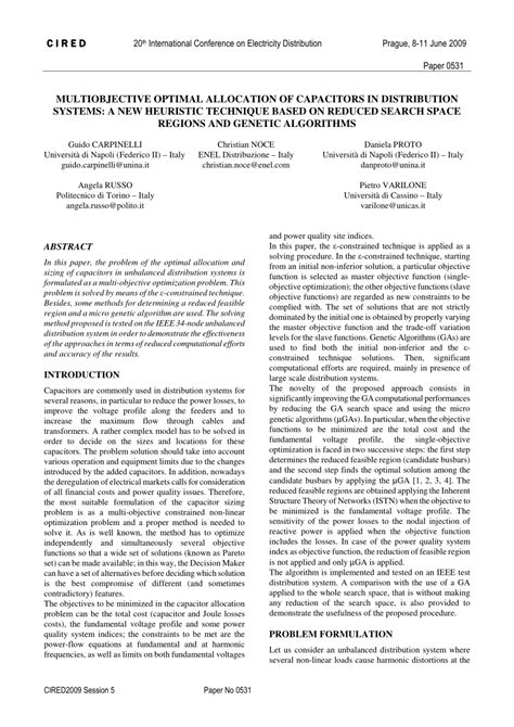 Pdf Multiobjective Optimal Allocation Of Capacitors In Distribution Systems A New Heuristic