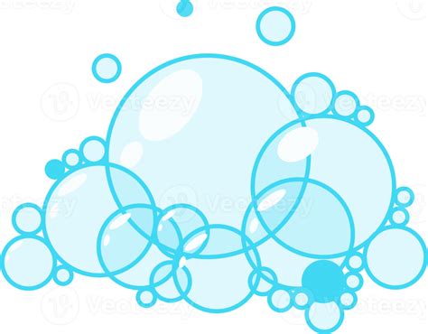 Cartoon Soap Foam Set With Bubbles Light Blue Suds Of Bath Shampoo
