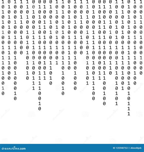 Binary Code Zero One Matrix White Background Banner Pattern Wallpaper Vector Illustration