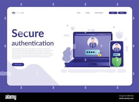 Vector Illustration Of A Secure Authentication Website With Laptop