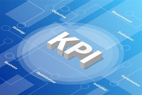 Kpi Key Performance Indicator Isometric 3d Word Text Concept With Some