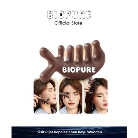 Jual Biopure Sisir Pijat Kepala Plastik Motif Kayu Wooden Scalp Massage Comb Shopee Indonesia