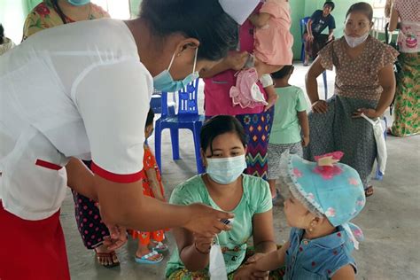 မွန်ပြည်နယ် ချောင်းဆုံမြို့နယ်တွင်အာဟာရ ရက်သတ္တပတ်လှုပ်ရှားမှု အသက် ၆ လမှ ၅ နှစ်ကလေး များအား