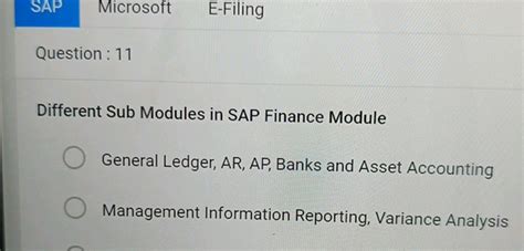 SAP Microsoft E Filing Question 11 Different StudyX