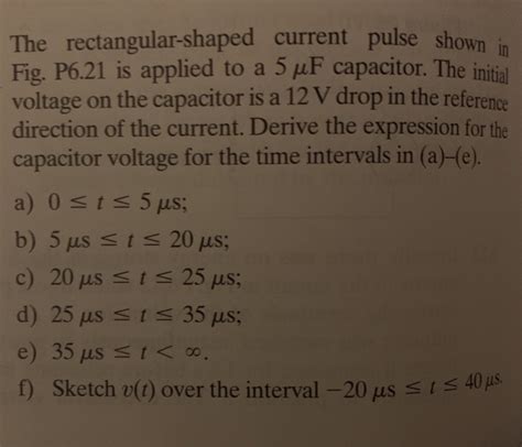 Solved The Rectangular Shaped Current Pulse Shown I Fig Chegg
