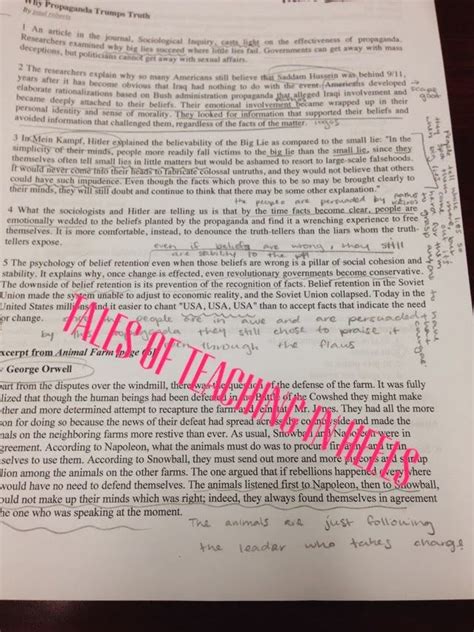 Close Reading Annotation Handout
