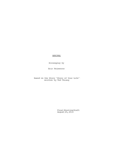 Arrival Script Pdf
