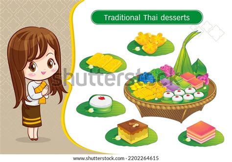 Thai Character Traditional Costume Sawasdee Welcome เวกเตอร์สต็อก ปลอดค่าลิขสิทธิ์ 2202264615