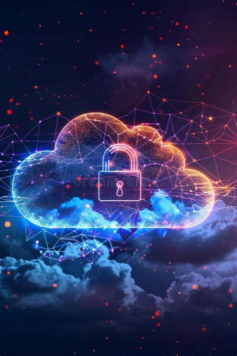 Cloud Security Data Protection Concept Privacy And Safety On The Internet Padlock Icon