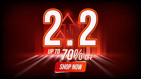 22 빨간색 배경에 판매 배너 2 월 쇼핑 데이 프로모션 템플릿 포스트 소셜 미디어 웹사이트 캠페인을 위한 특별 제공 상점 벡터 일러스트 레이 션 2월에 대한 스톡 벡터