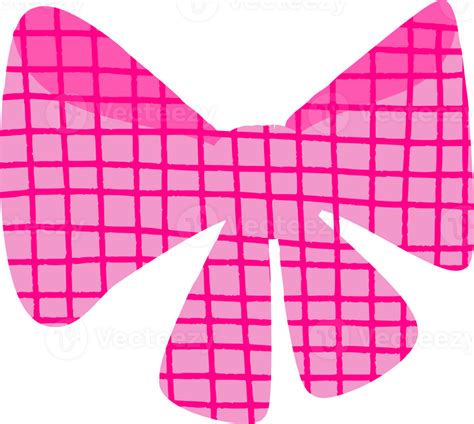 Pink Bow With Checkered Pattern 26959529 Png