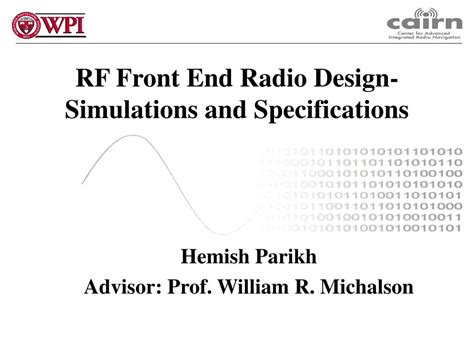 PPT RF Front End Radio Design Simulations And Specifications PowerPoint Presentation ID