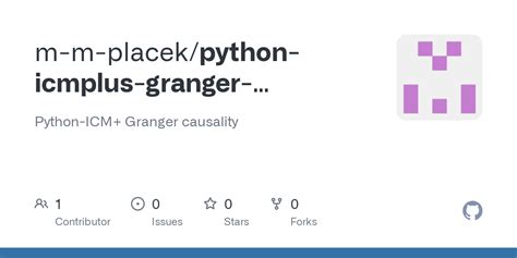 Github M M Placekpython Icmplus Granger Causality Python Icm Granger Causality