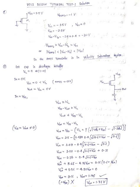 Vlsi Design Tutorial Test 1 Solution Pdf