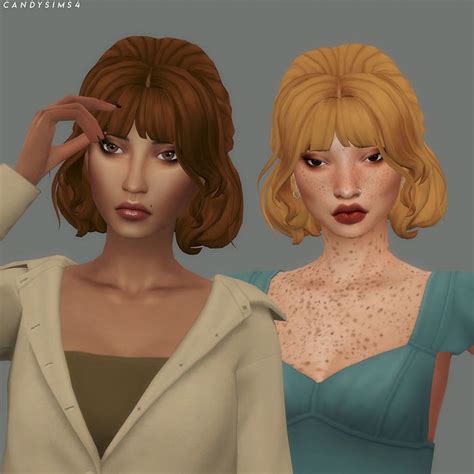 Clarisse Hair Candysims Mod Hair Half Bun Hairstyles Sims Hair