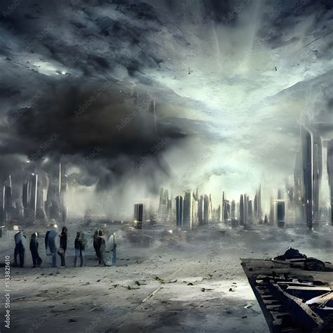 The Doomsday Scene Of Earth Eerie Night Scene Of The Aftermath Of An