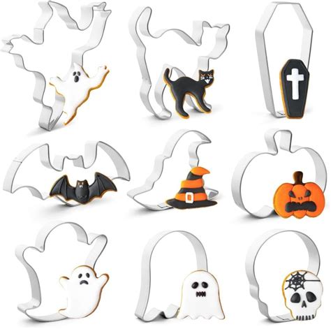 10 Pcs Halloween Cookie Cutters Set Food Grade Stainless