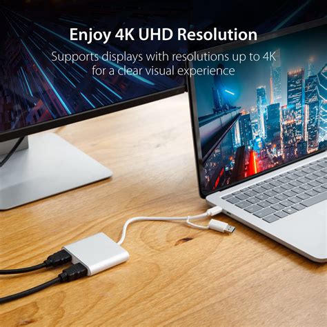 Getuscart J5create Usb C To Dual Hdmi Multi Monitor Adapter With Usb Type A Convertor 4k 2k