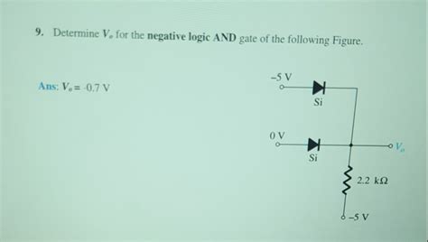Solved Determine V For The Negative Logic AND Gate Of Chegg