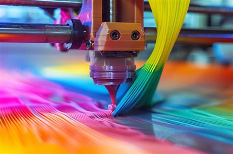 Premium Photo Laboratory 3d Printer Is Creating A Vibrant Plastic Filament Object