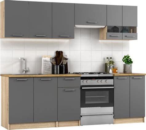 Кухня Грейд Катарина Графіт ДСП 2 4м • Купити в Києві Україні • Низька ціна в Новій Лінії