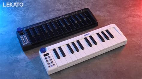 Lekato Mini Midi Keyboard 25 Key Midi Controller Bluetooth Rechargeable Portable Arranger