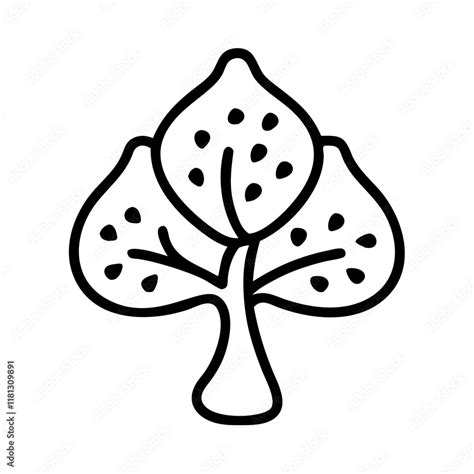 Image Vectorielle Stock Fig Tree Icon Tree Line Art Tree Vector