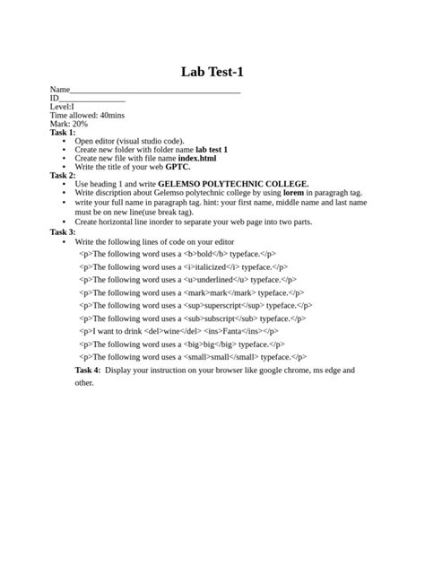 Lab Test 1 Pdf