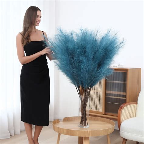 8 Pcs 45 Inch Tall Faux Pampas Grass Decor Large