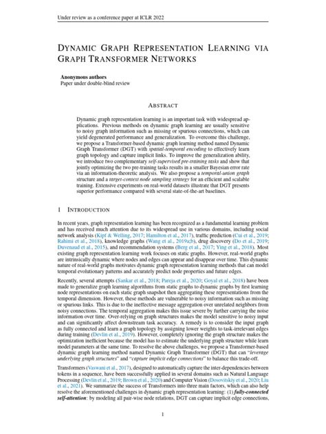 Dynamic Graph Representation Learning Via Graph Transformer Networks Pdf Information
