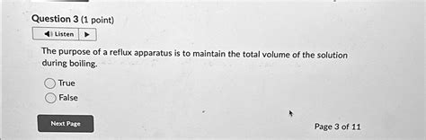 Solved Question 3 1 Point The Purpose Of A Reflux Apparatus Is To