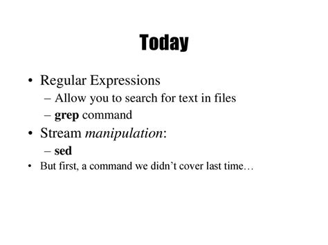 Regular Expressions Grep And Sed Intro Ppt Download