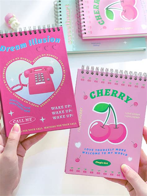 1pc Random Plan Spiral Notebook Cute School Supplies Cute Notebooks Diy Notebook Cover