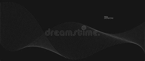 Dark Grey Airy Particles Flow Vector Design Abstract Background With Wave Of Flowing Dots Array
