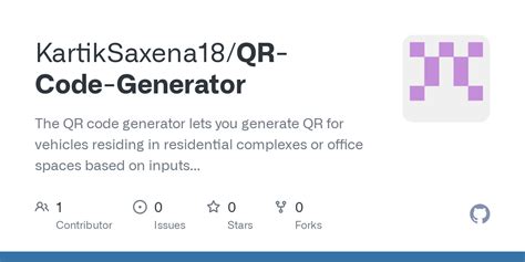 GitHub KartikSaxena QR Code Generator The QR Code Generator Lets You Generate QR For