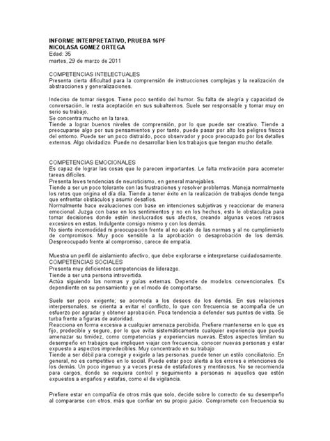 Informe Interpretativo