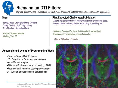 riemannian dti filters develop algorithms and itk modules for basic image processing on tensor