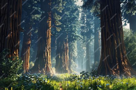 Premium Photo Towering Sequoia Trees In Ancient Forests